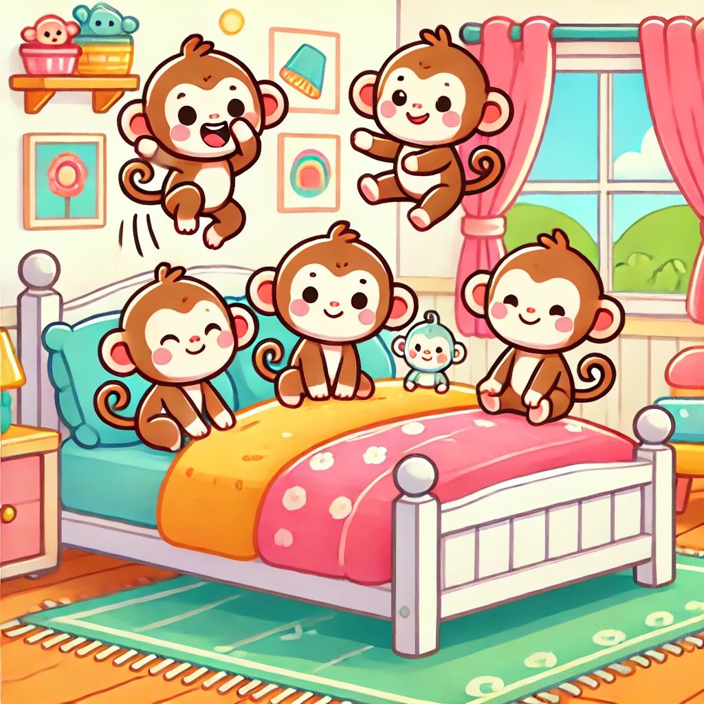 Five Little Monkeys (Nursery Rhyme) - Ririro
