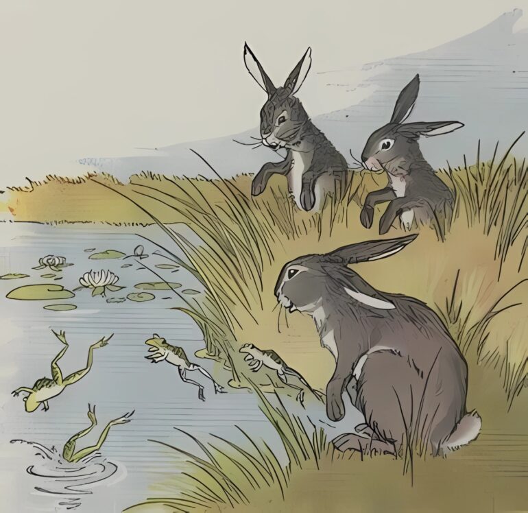 The Hares and the Frogs – Aesop’s Fable | Read Free Online