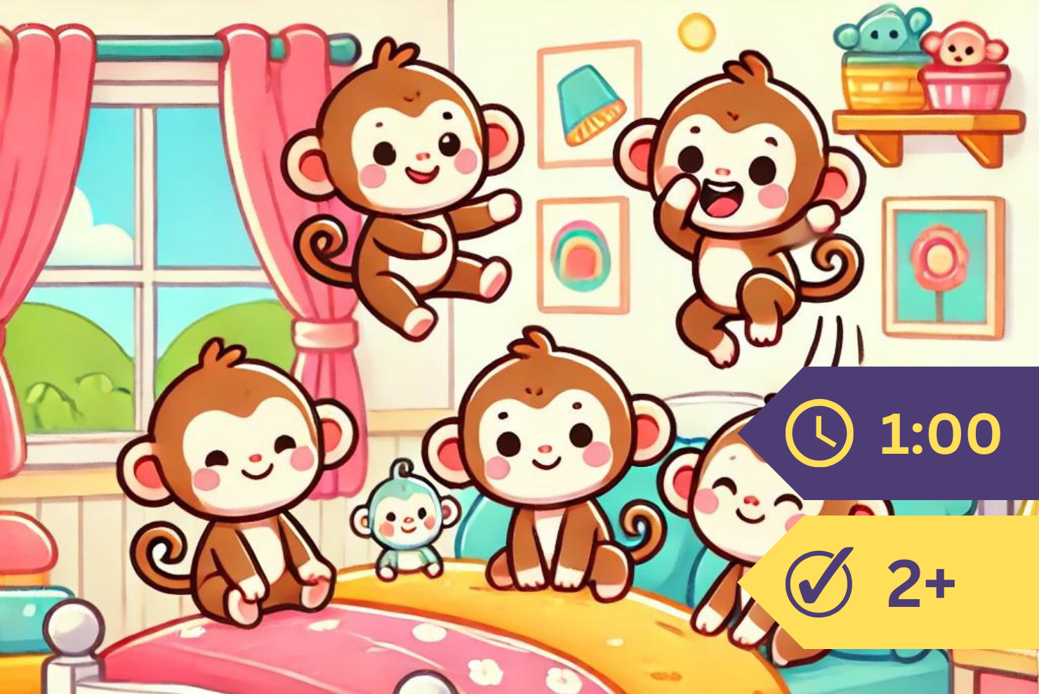 Five Little Monkeys (Nursery Rhyme) - Ririro